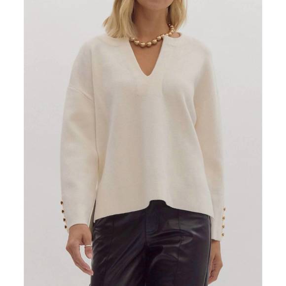 entro | Sweaters | New Entro Emily Sweater In Cream | Poshmark